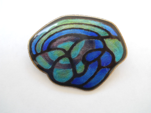 SCANDINAVIAN SILVER GILT,ENAMEL BROOCH