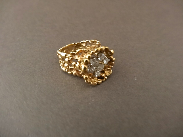 JOHN DONALD RING WITH DIAMONDS,SIGNED, DATED 1976